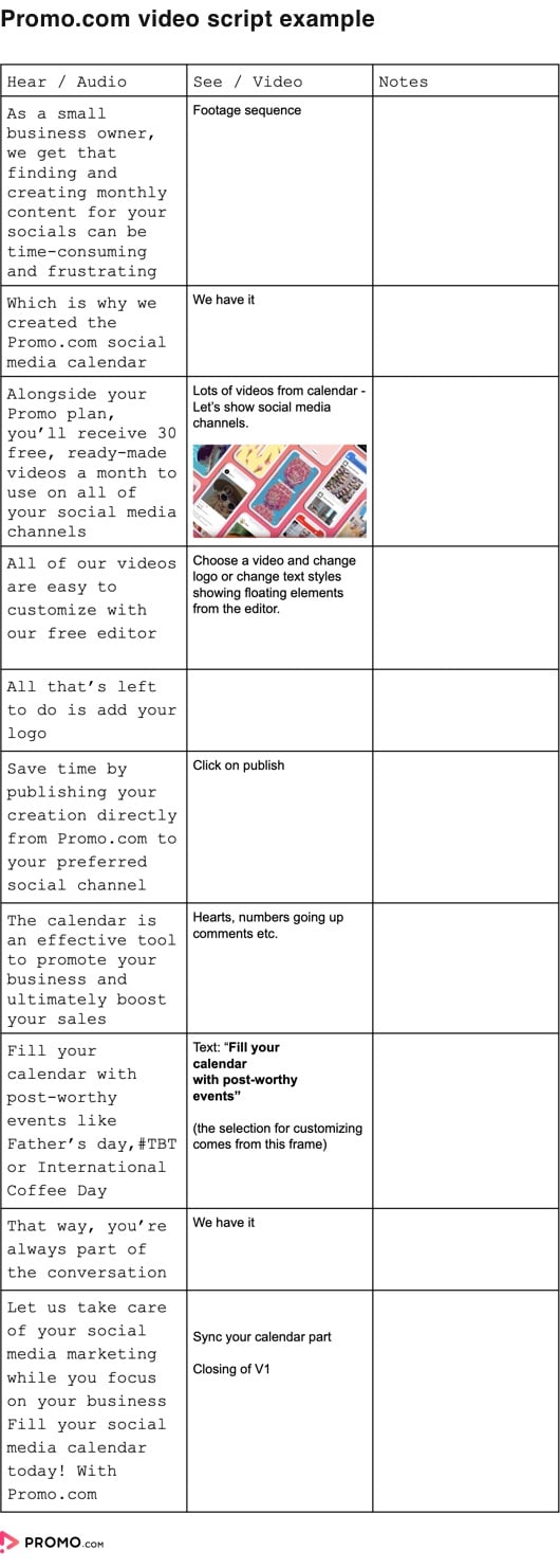 How to write a video script [FREE template included] - Promo.com